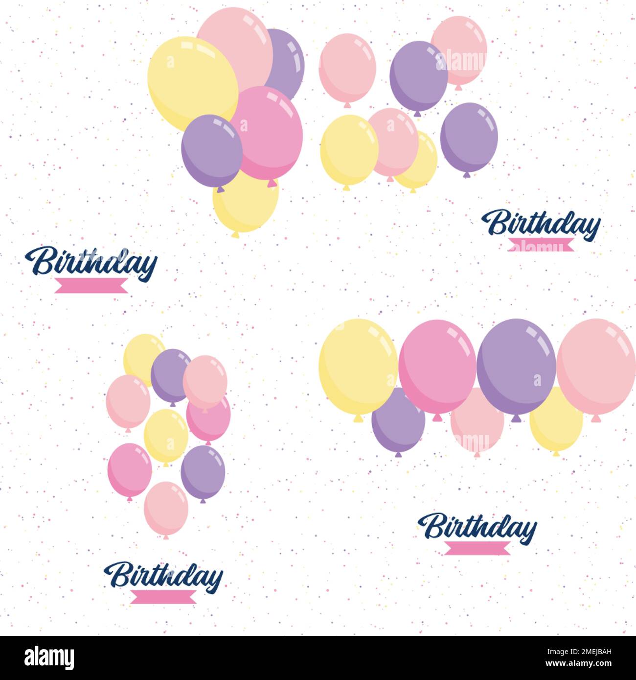 Texte « Happy Birthday » avec ballon réaliste et illustration ...