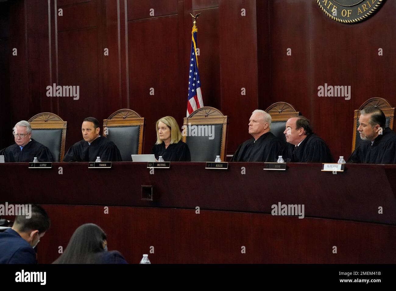 Arizona Supreme Court Justices from left; William G. Montgomery, John R ...