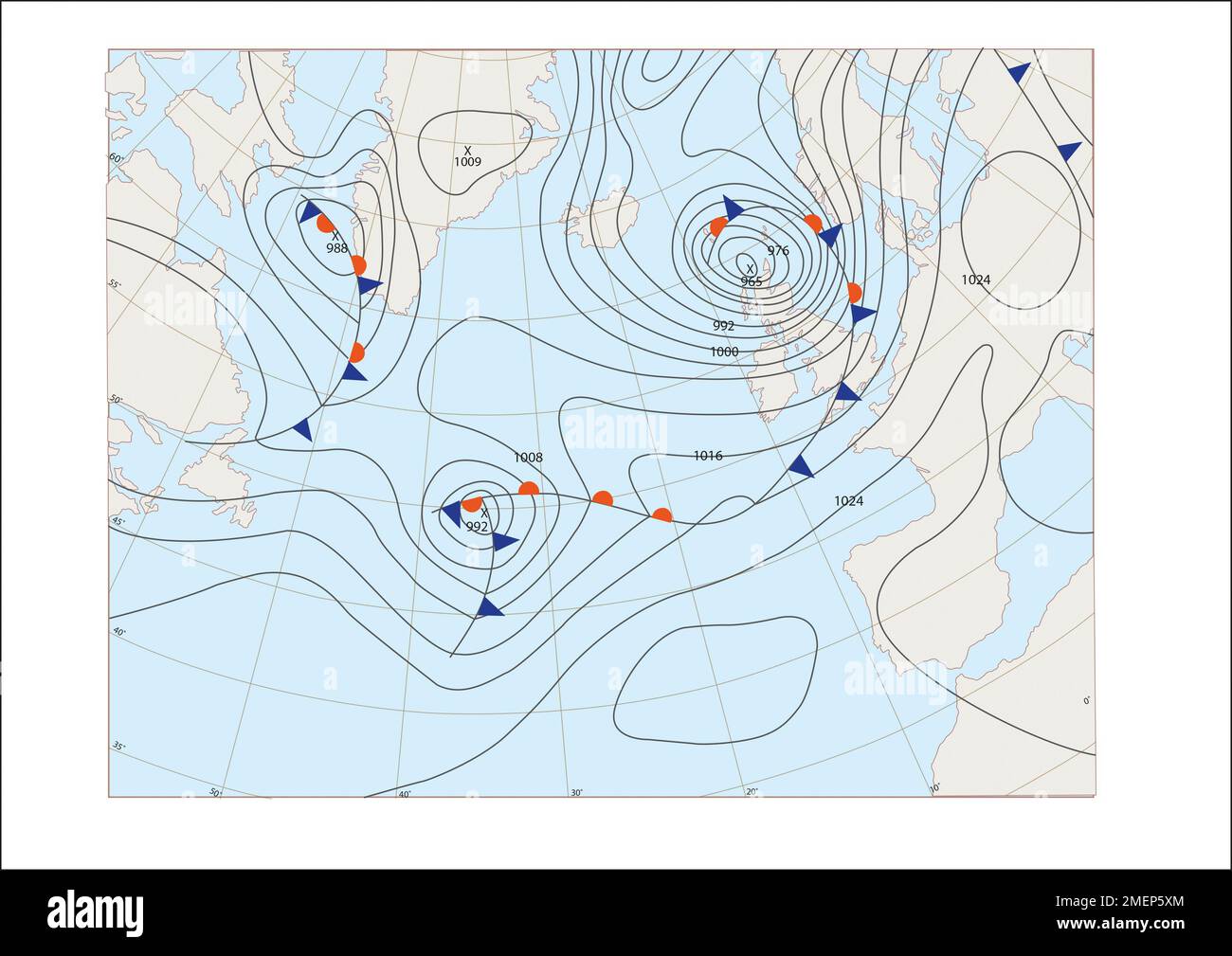 Synoptic weather chart Banque de photographies et d’images à haute ...
