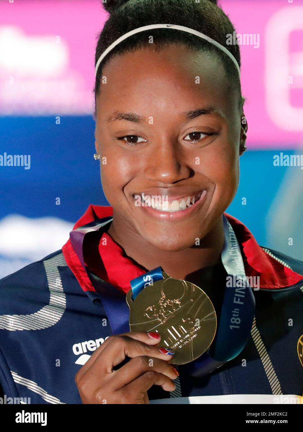 File-This July 28, 2019, file photo shows United States gold medalist ...