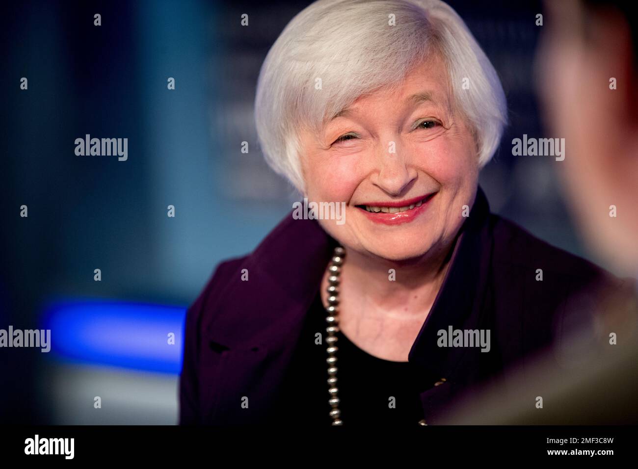 FILE - In this Aug. 14, 2019, file photo former Fed Chair Janet Yellen ...