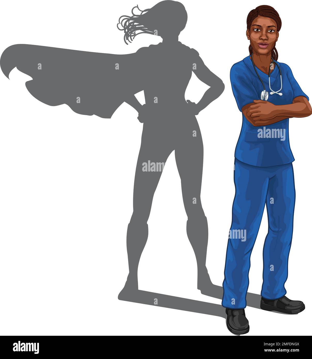 Superwoman black Banque d'images vectorielles - Alamy
