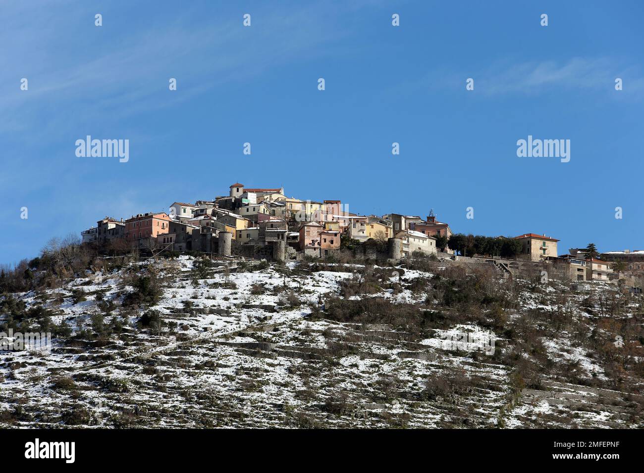 Campodimele, Italie - 24 janvier 2023: Vue sur le village célèbre pour ...