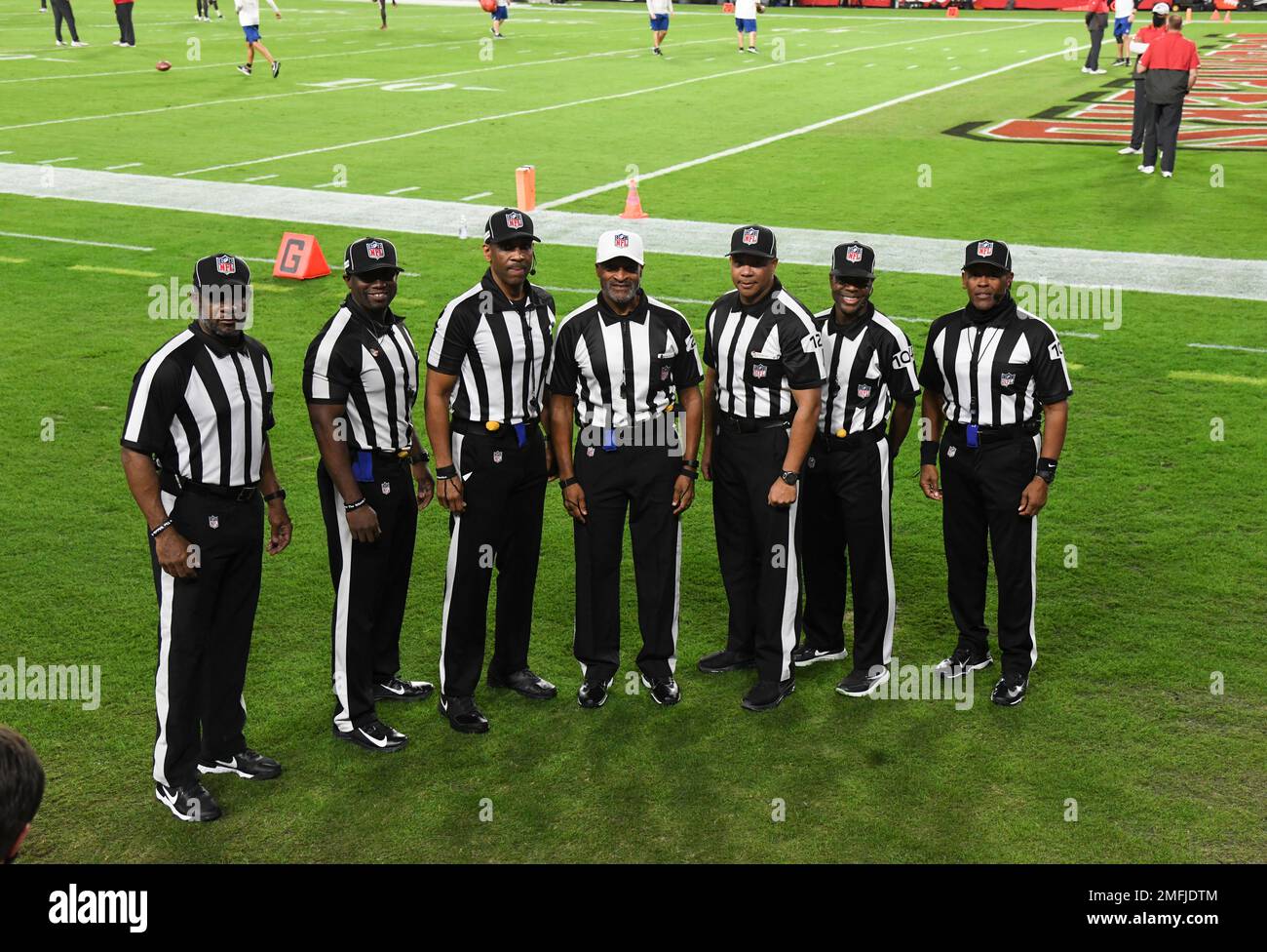 NFL officials, from left, umpire Barry Anderson, side judge Anthony ...