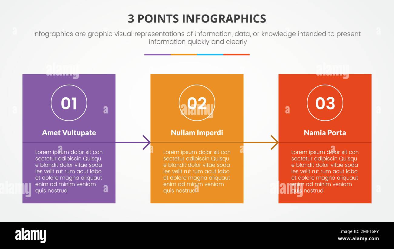 concept d'infographie à 3 points ou étapes avec des informations de ...