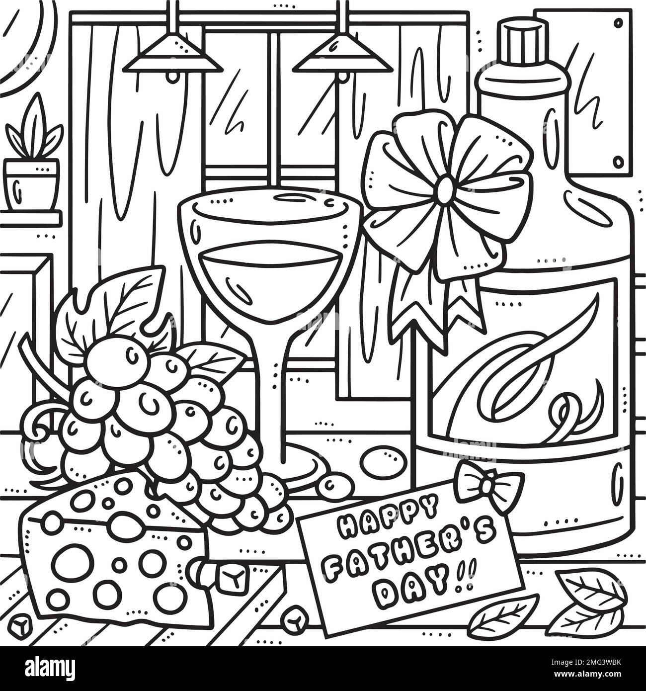 Page de coloriage de la fête des Pères heureux pour les enfants Image ...