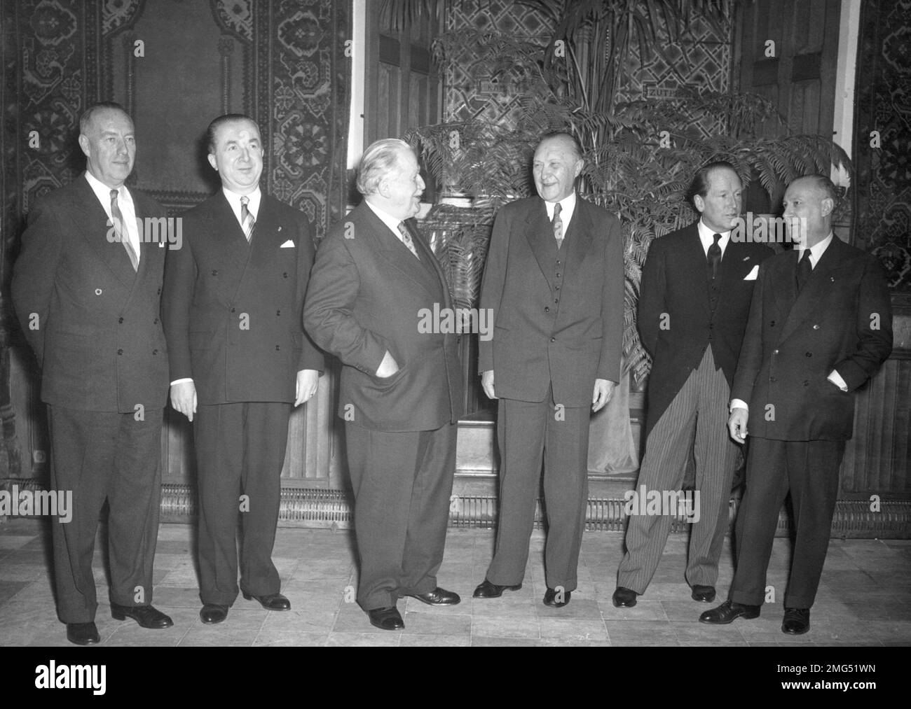 Before their conference the foreign ministers pose for the press in The ...