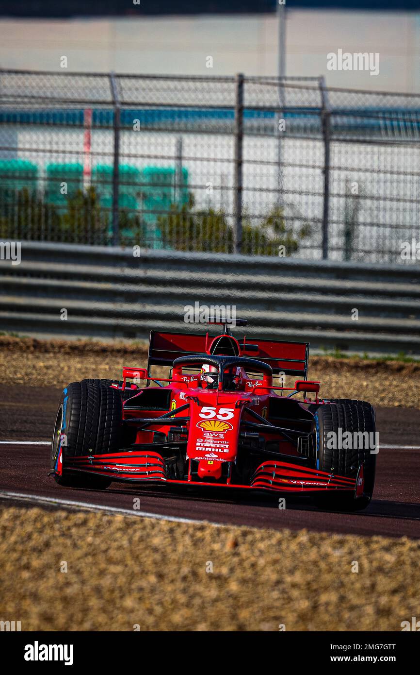 #55 Carlos Sainz, Scuderia Ferrari lors d'un essai avec l'ancienne Ferrari SF-21 2021 à Fiorano ...