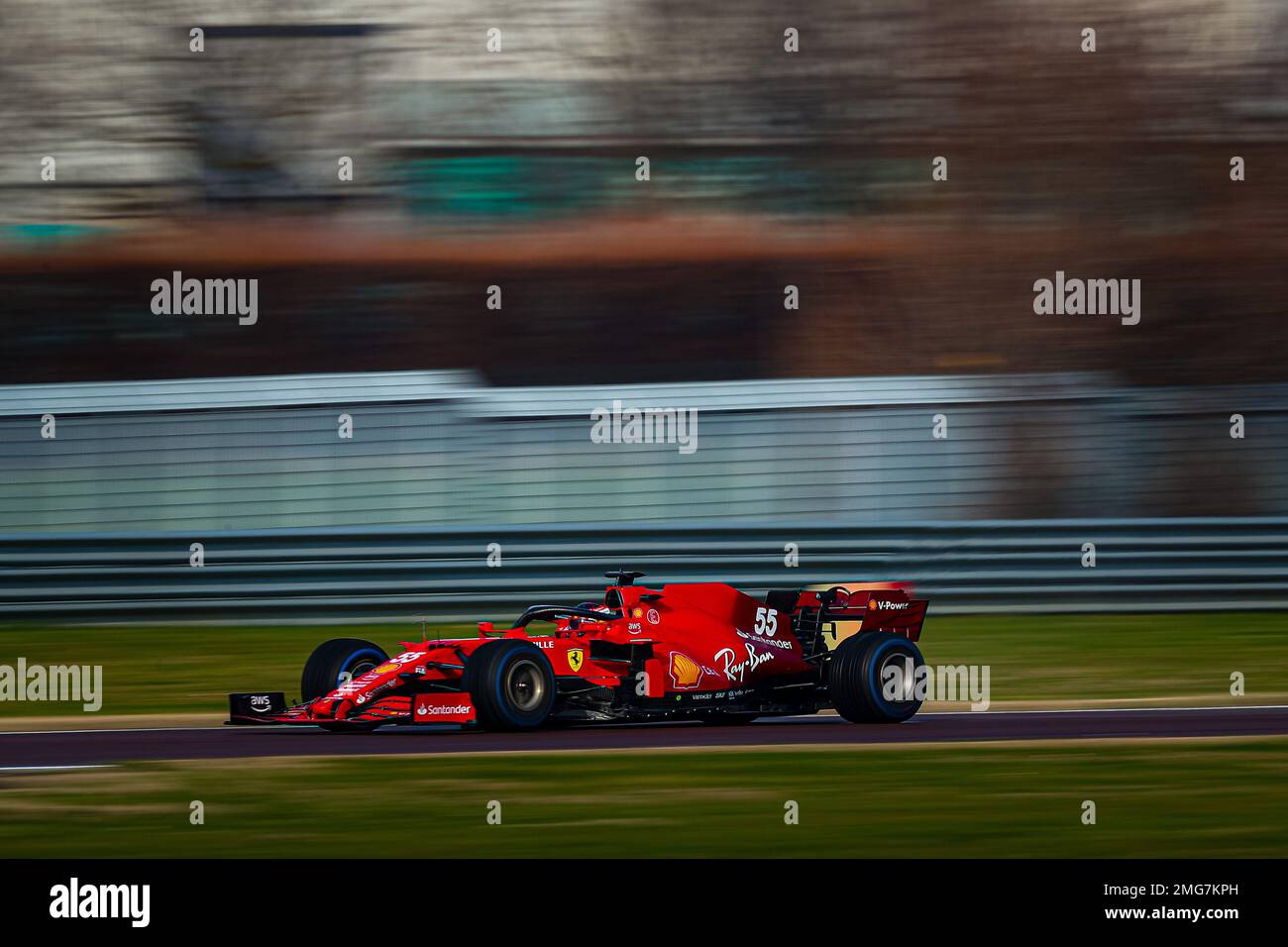 #55 Carlos Sainz, Scuderia Ferrari lors d'un essai avec l'ancienne Ferrari SF-21 2021 à Fiorano ...