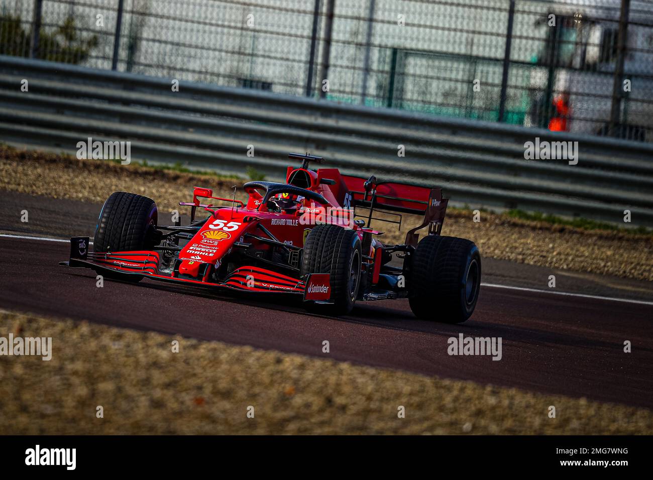 #55 Carlos Sainz, Scuderia Ferrari lors d'un essai avec l'ancienne Ferrari SF-21 2021 à Fiorano ...