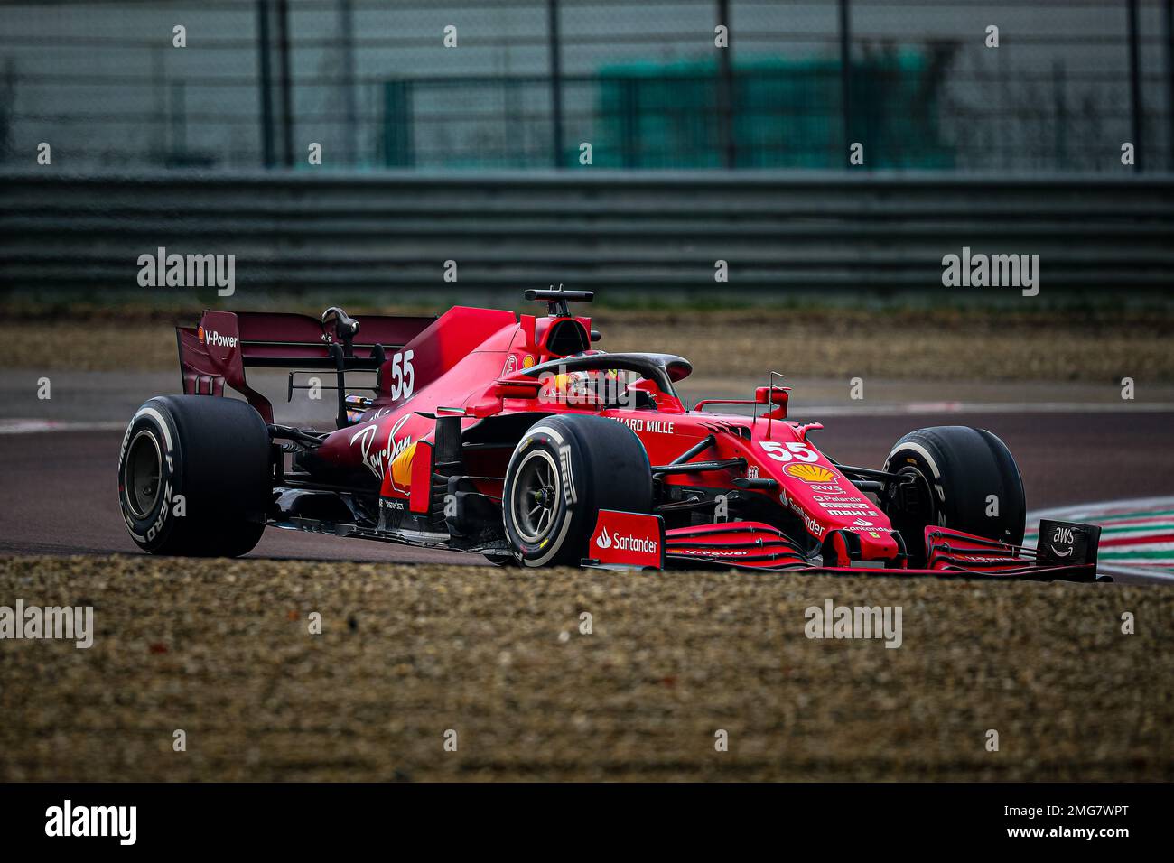 #55 Carlos Sainz, Scuderia Ferrari lors d'un essai avec l'ancienne Ferrari SF-21 2021 à Fiorano ...
