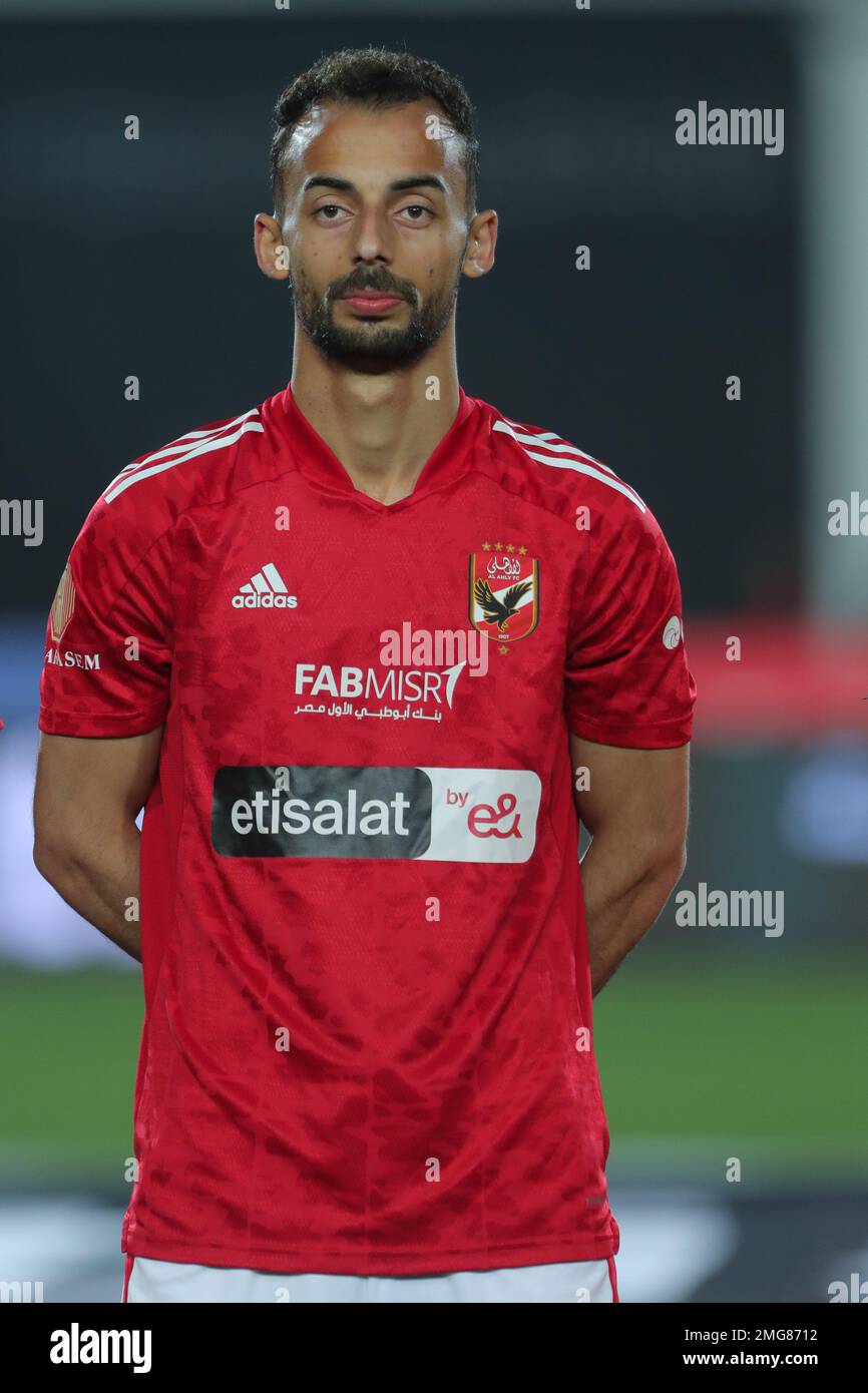 EGYPTE, LE CAIRE, 24 janvier 2023 - Ahmed Abdelkader d'Al Ahly SC regarde pendant le match de la ...