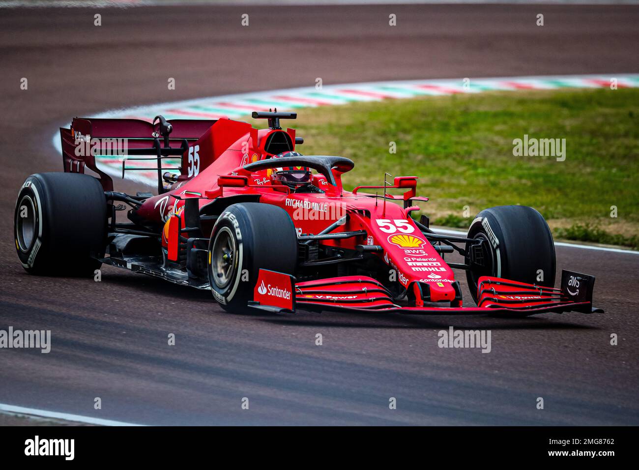 #55 Carlos Sainz, Scuderia Ferrari lors d'un essai avec l'ancienne Ferrari SF-21 2021 à Fiorano ...