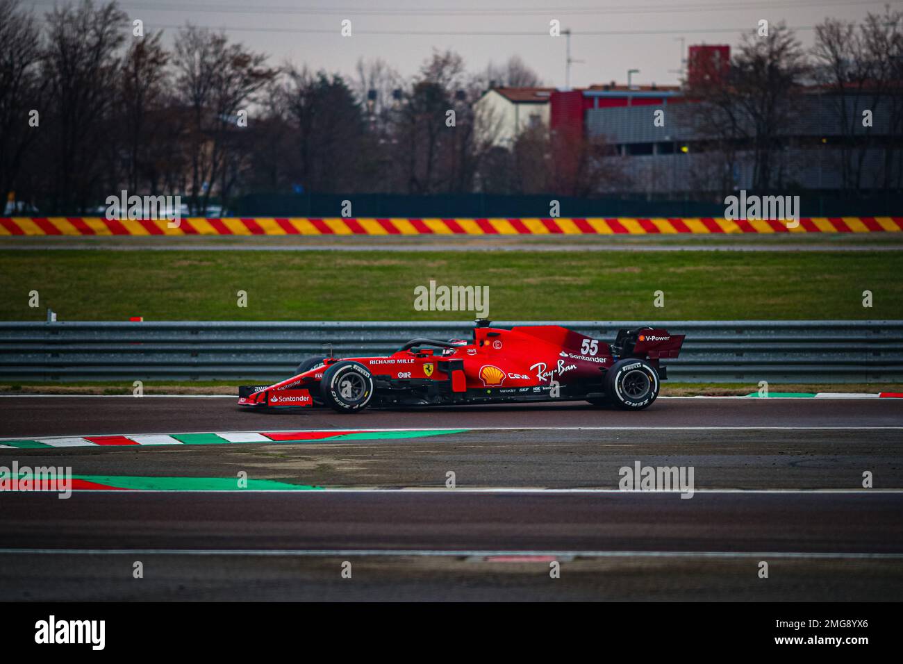 #55 Carlos Sainz, Scuderia Ferrari lors d'un essai avec l'ancienne Ferrari SF-21 2021 à Fiorano ...