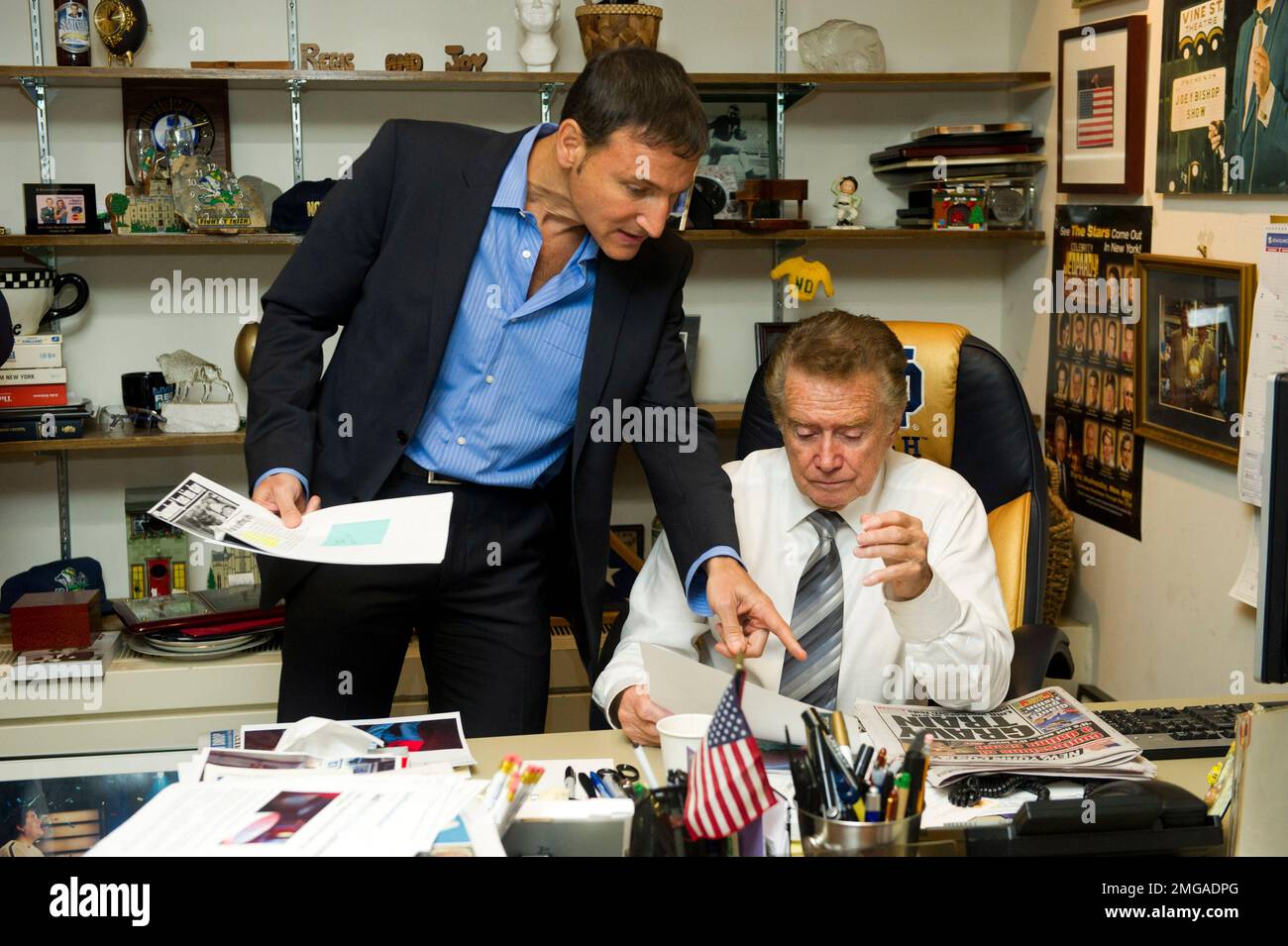 FILE - In this Oct. 28, 2011 file photo, Regis Philbin, right, and ...