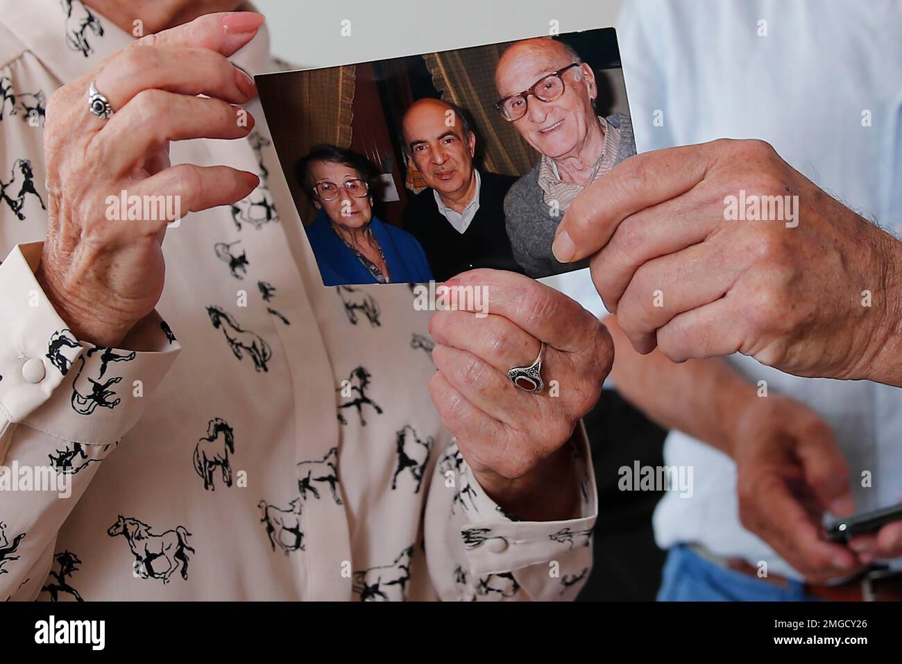 In this photo taken on Friday June 5, 2020, Monette Hayoun, left, shows ...