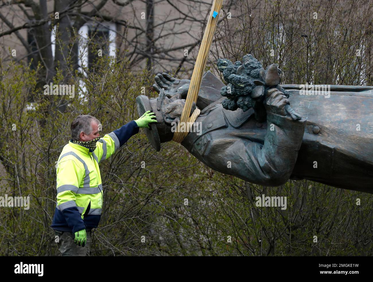 The statue of a Soviet World War II commander Marshall Ivan Stepanovic ...