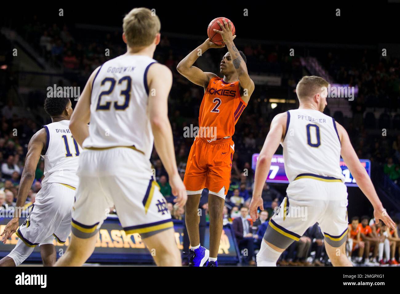 Virginia Tech's Landers Nolley II (2) goes up for a shot in front of ...
