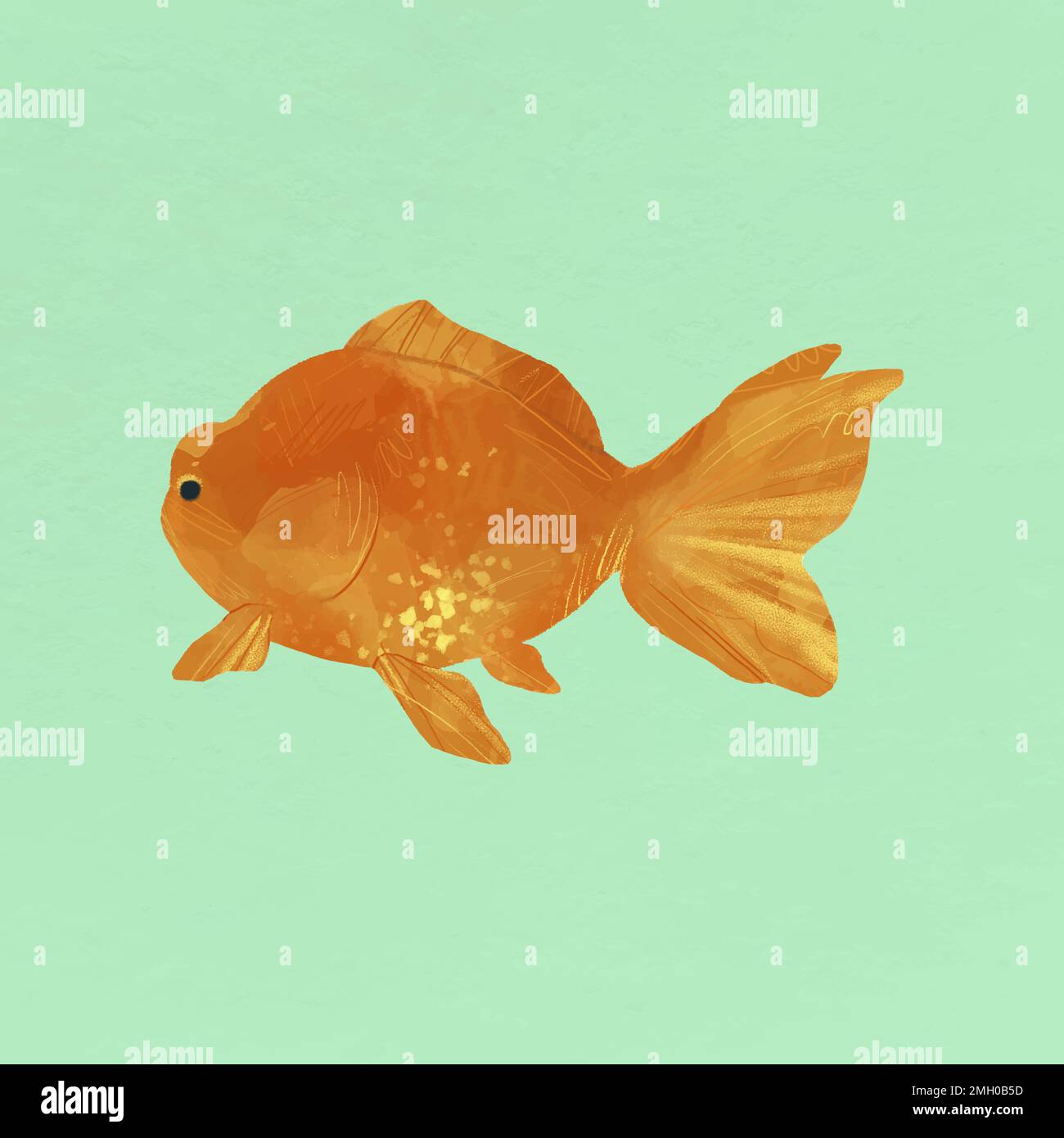 Poisson vert nageoires et queue orange Banque de photographies et d ...