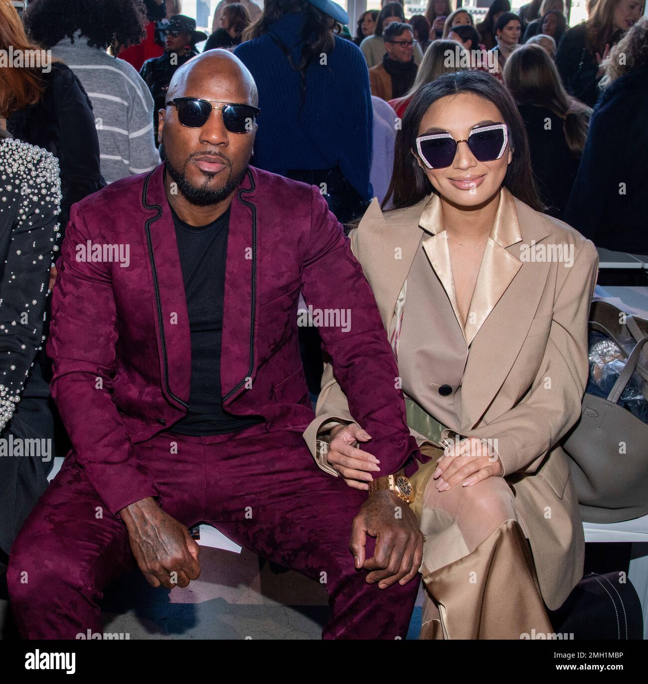 Jay Wayne Jenkins and Jeannie Mai attend the Badgley Mischka fashion ...