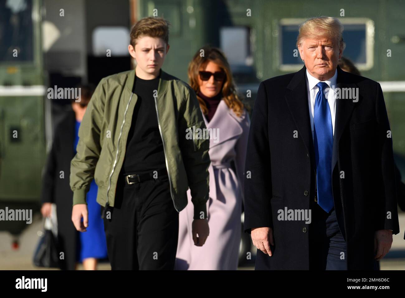 President Donald Trump, first lady Melania Trump and their son Barron ...