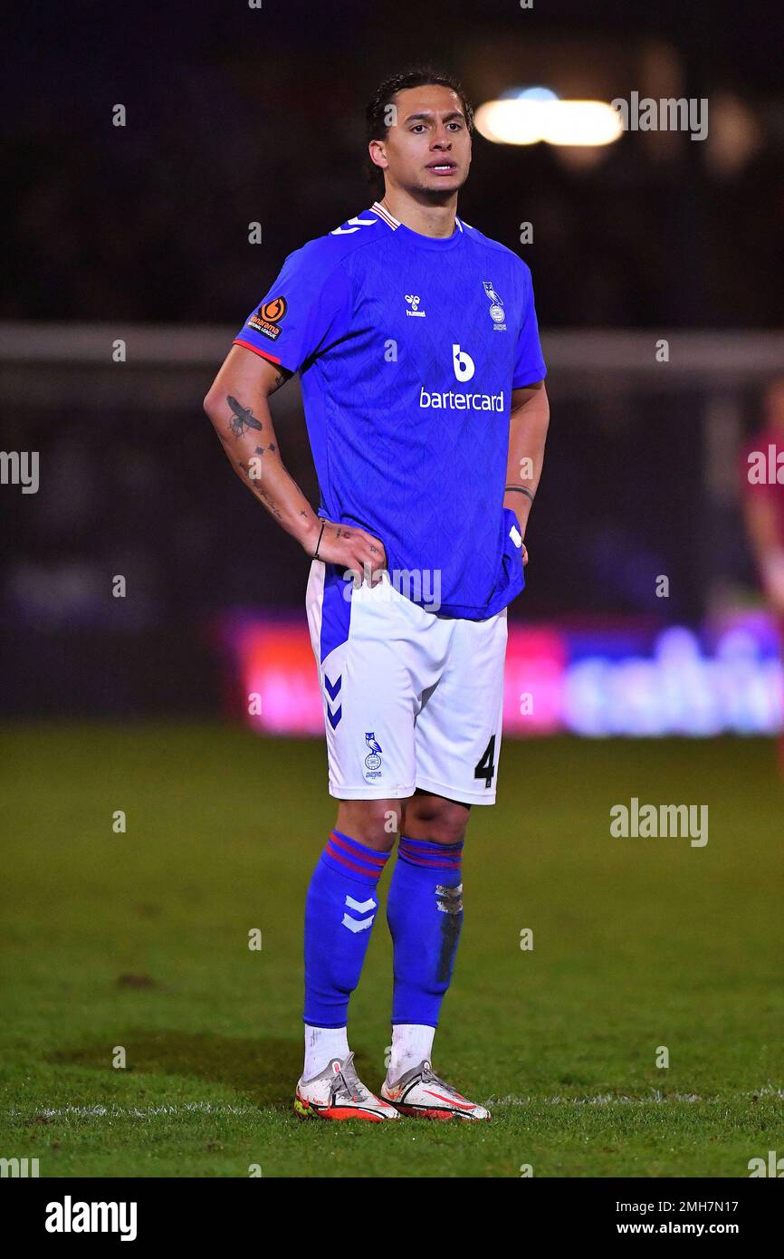 Oldham, Royaume-Uni. 24th janvier 2023. Josef Yarney d'Oldham Athletic ...