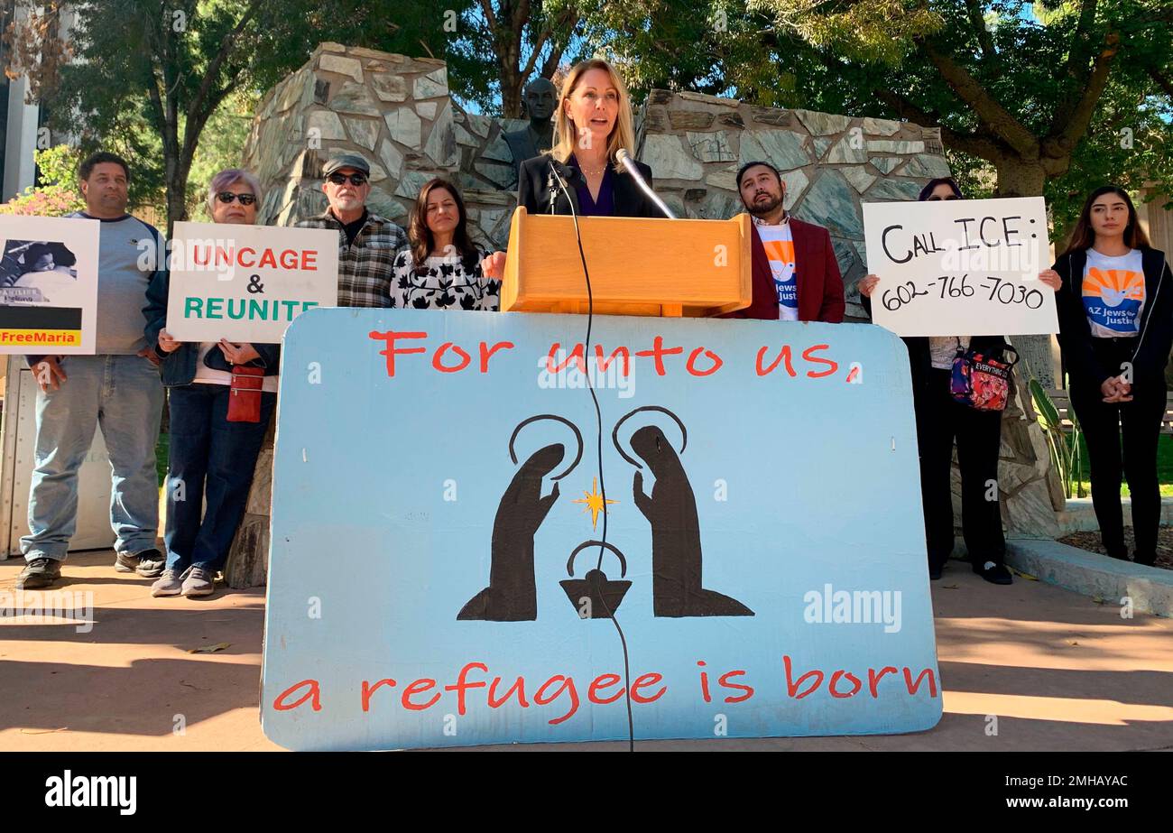Arizona State Rep. Kelli Butler speaks at a media conference on ...