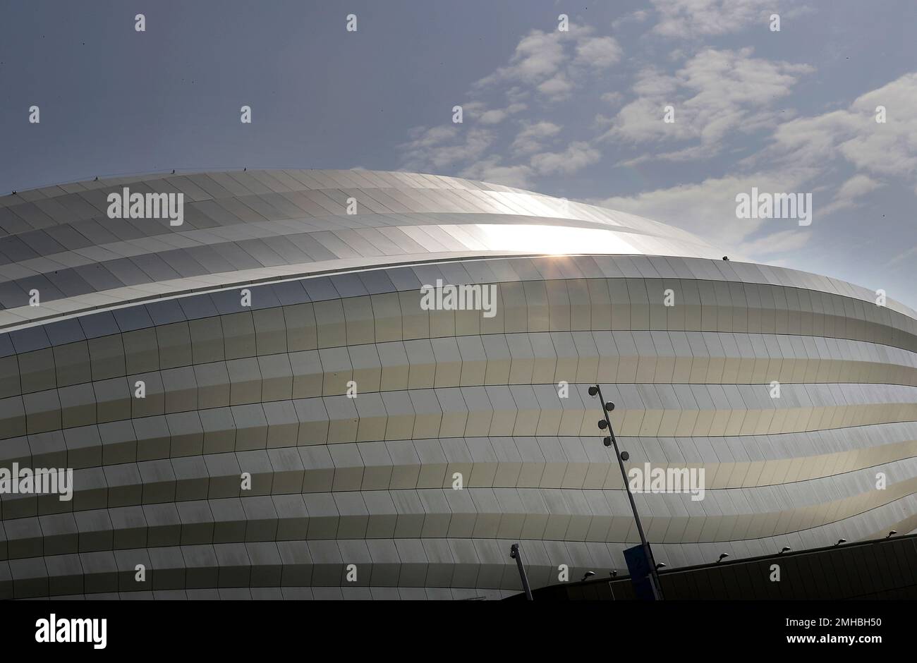 A general view shows the Al Janoub Stadium, one of the 2022 World Cup ...