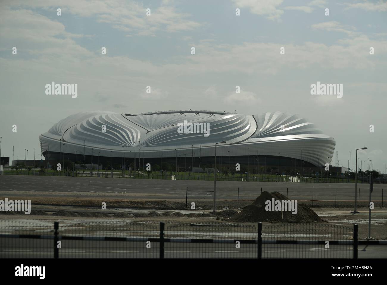 A general view shows the Al Janoub Stadium, one of the 2022 World Cup ...