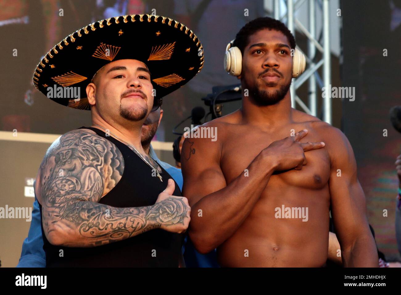 Heavyweight boxers Anthony Joshua of Britain, right, and Andy Ruiz Jr ...