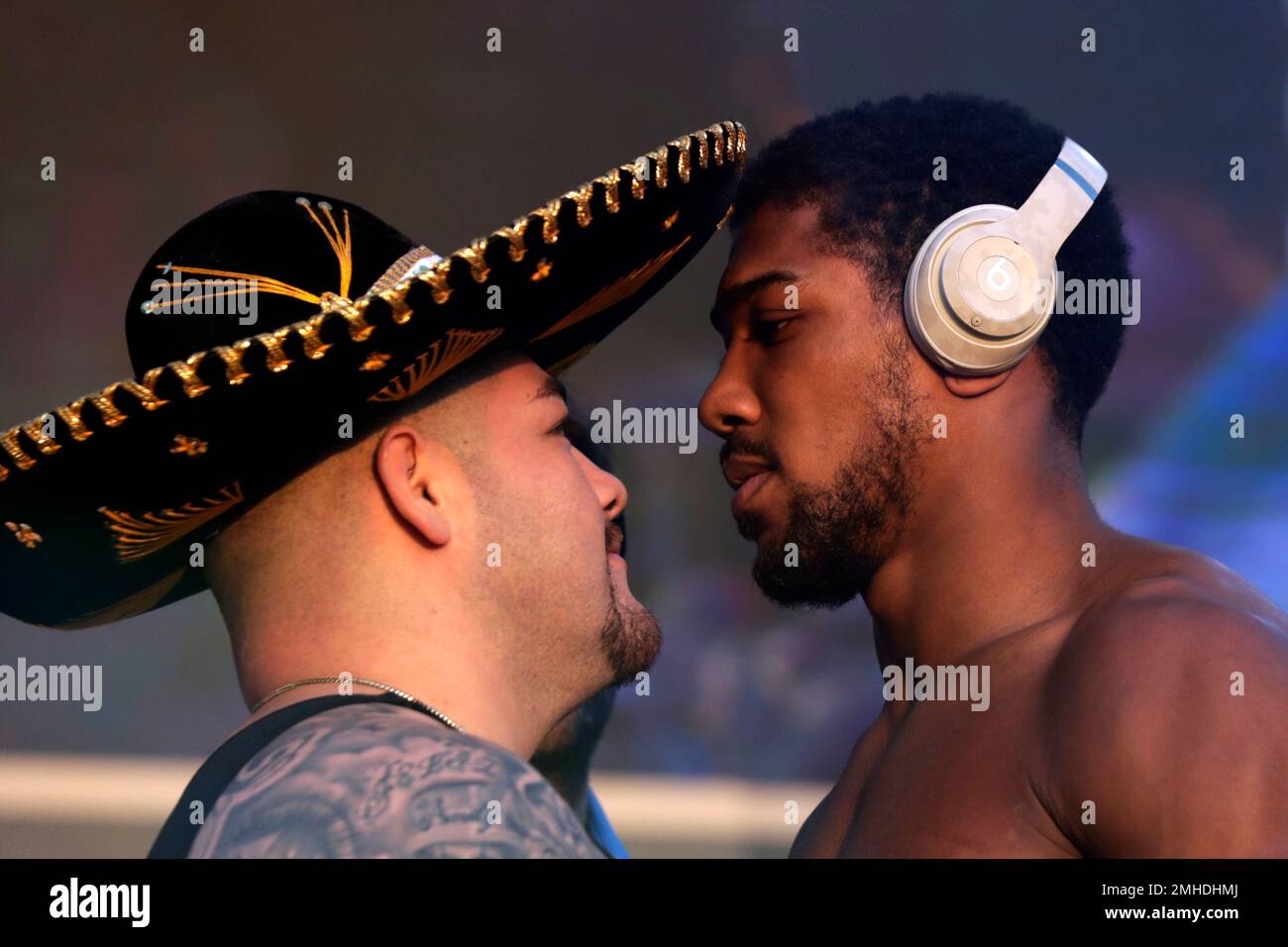 Heavyweight boxers Anthony Joshua of Britain, right, and Andy Ruiz Jr ...
