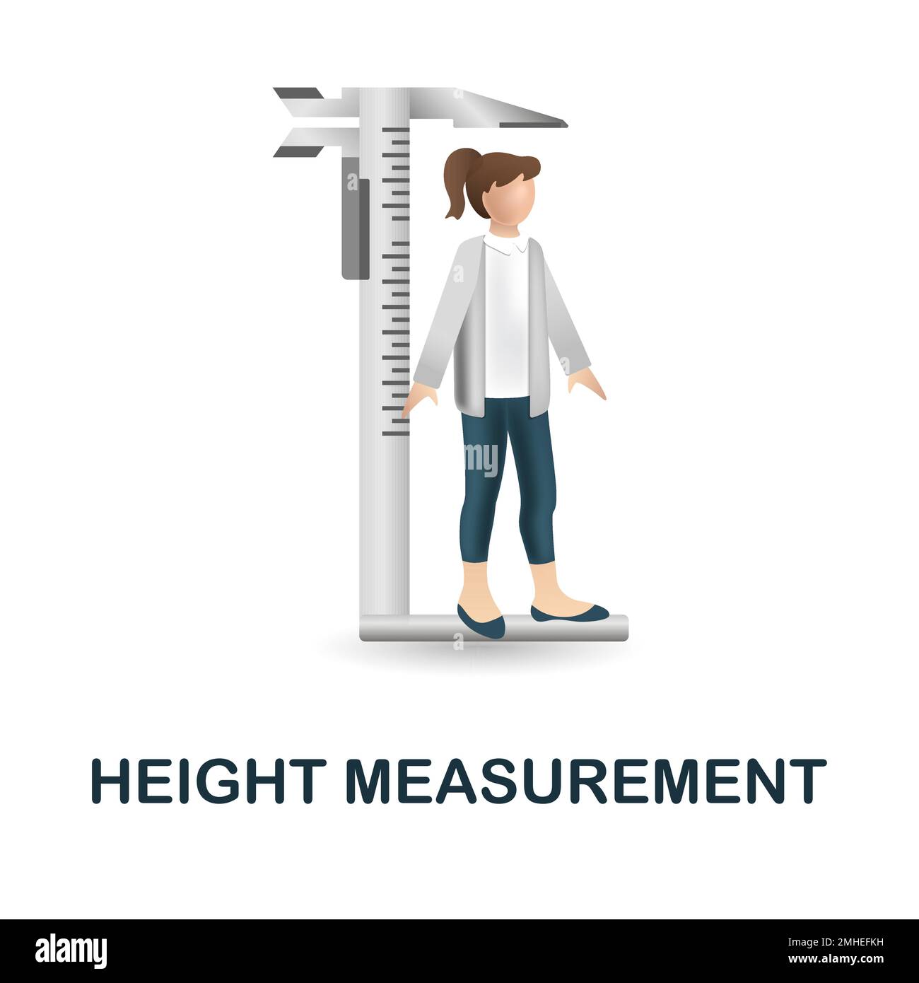 Icône mesure de la hauteur. 3d illustration de la collection de mesures ...