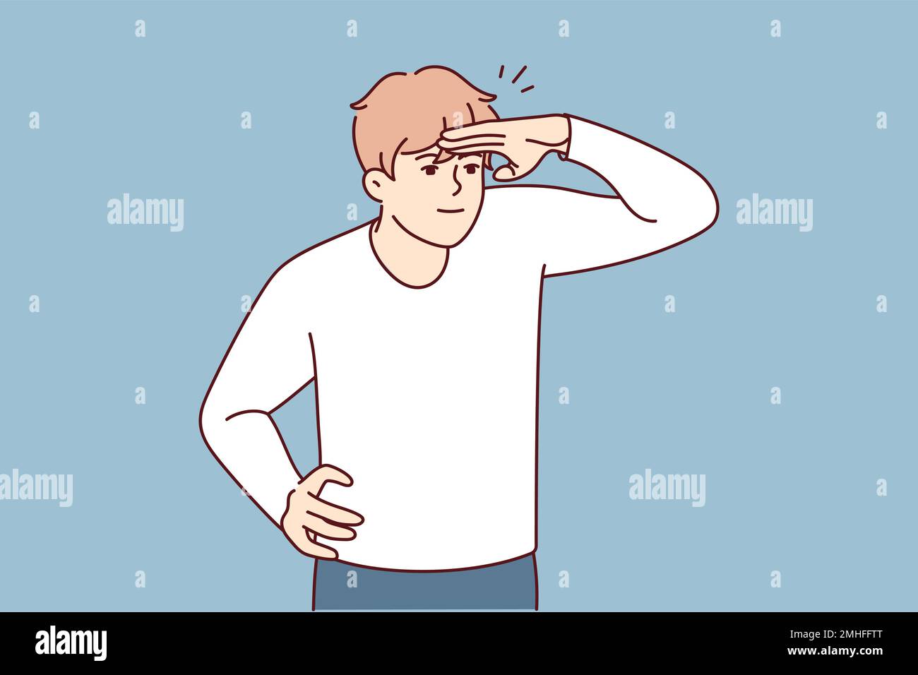 Homme concentré Banque d'images vectorielles - Alamy