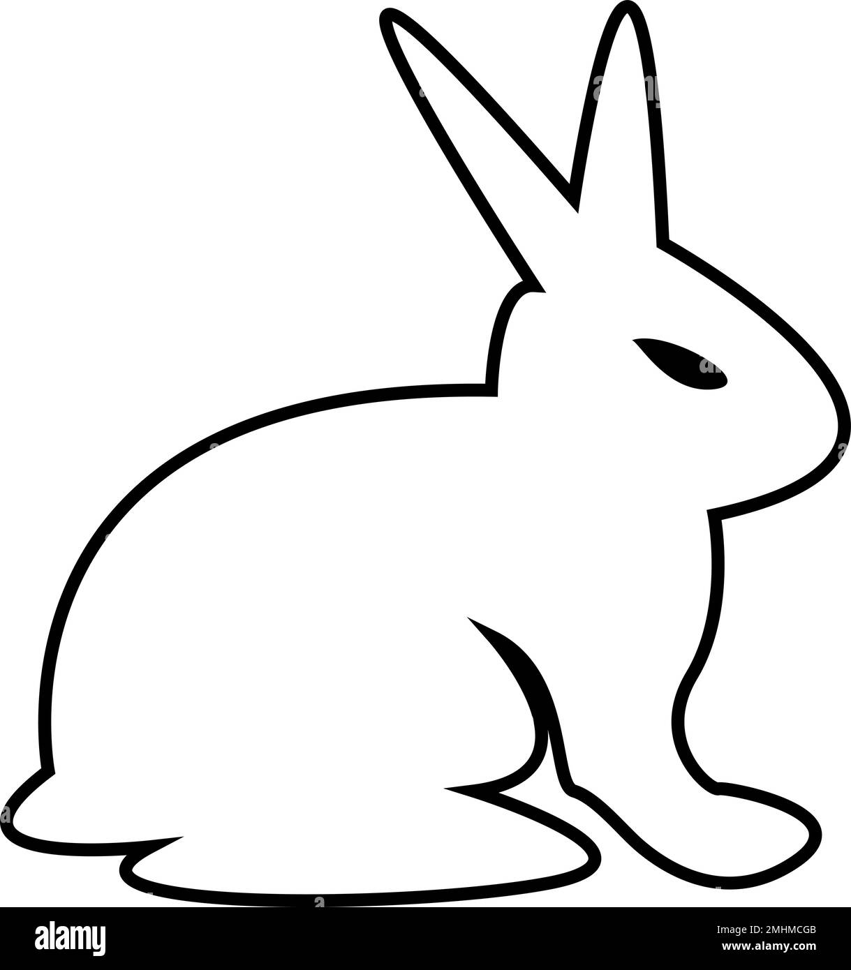 Icône lapin. Symbole animal. Signe de style linéaire pour le concept ...