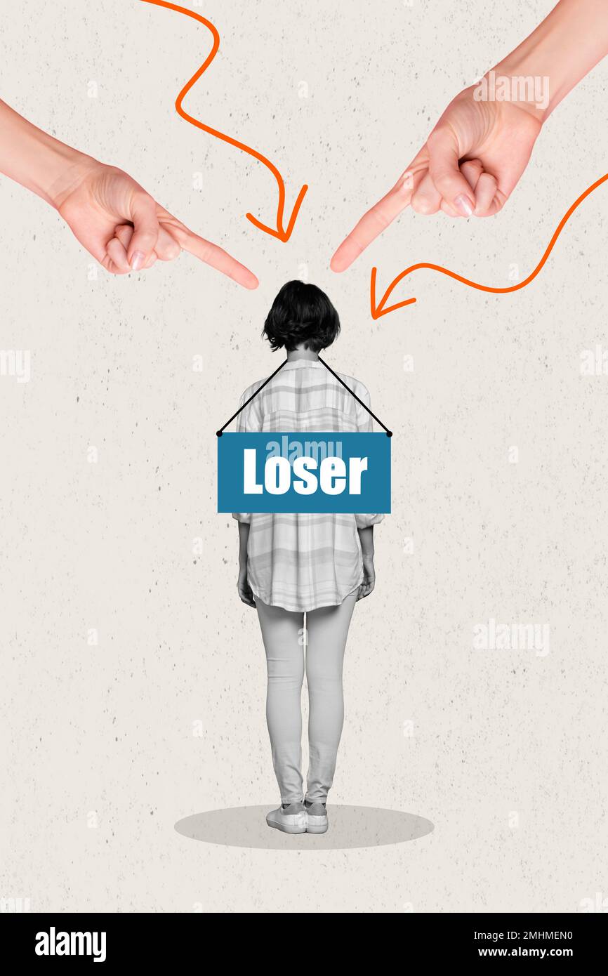 Modèle de magazine collage de la triste dépression dame avec le label ...
