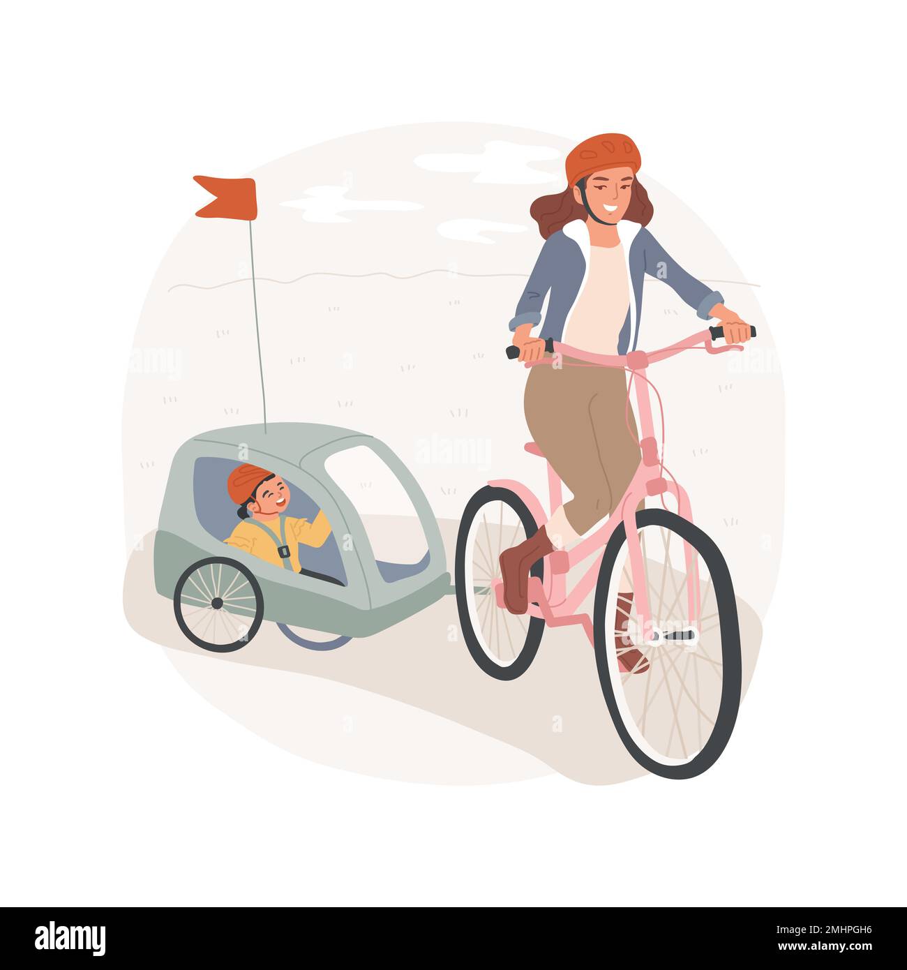 Dessin remorque vélo enfant Banque d'images vectorielles - Alamy