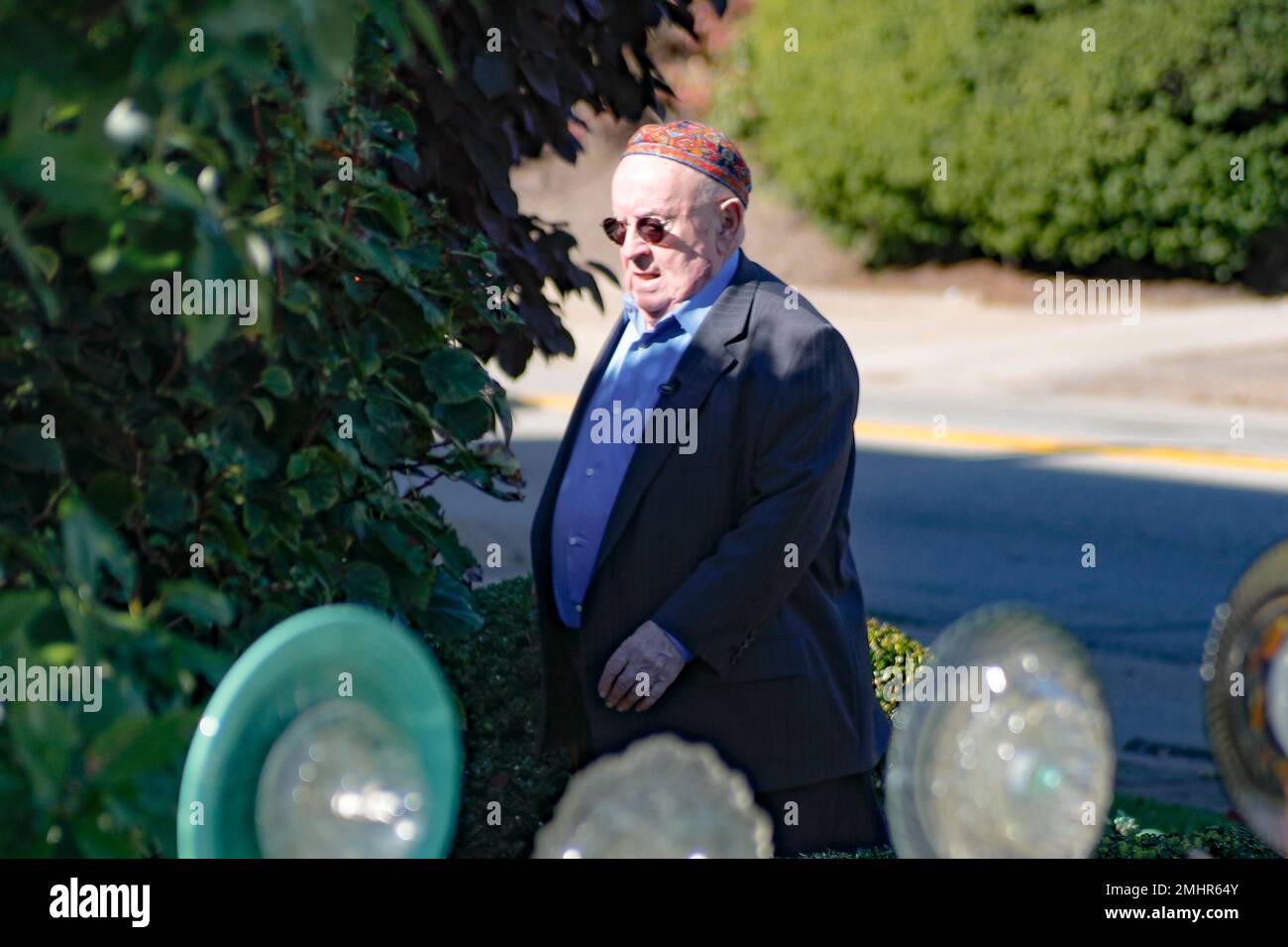 In this photo from Thursday, Oct. 24, 2019, Judah Samet walks around ...