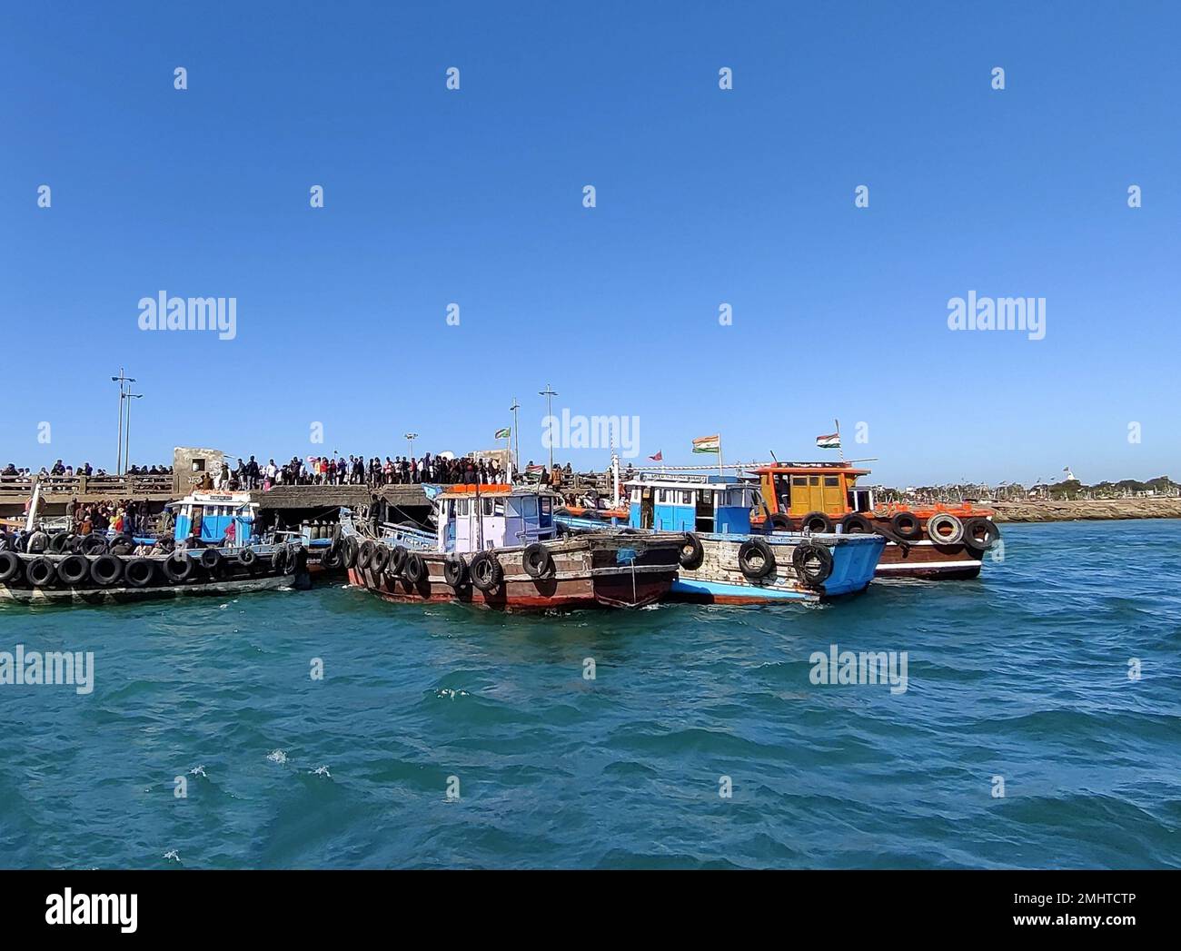 Beht/Bet Dwarkadhish Temple bateau/traversée en ferry/Dwarka/Gujarat ...