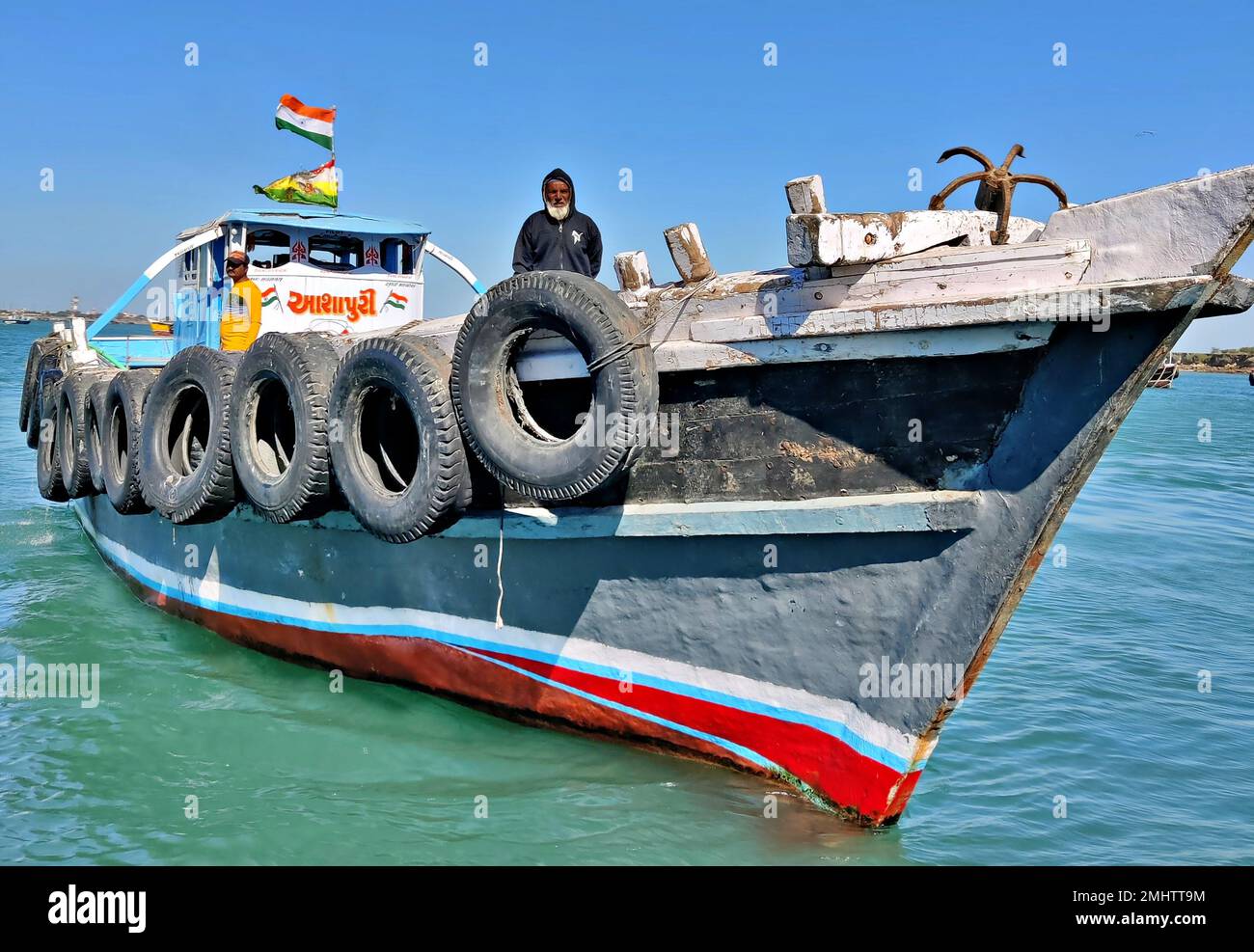 Beht/Bet Dwarkadhish Temple bateau/traversée en ferry/Dwarka/Gujarat ...