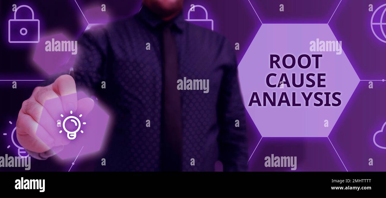 Inspiration montrant l'analyse de la cause principale du signe. Mot ...