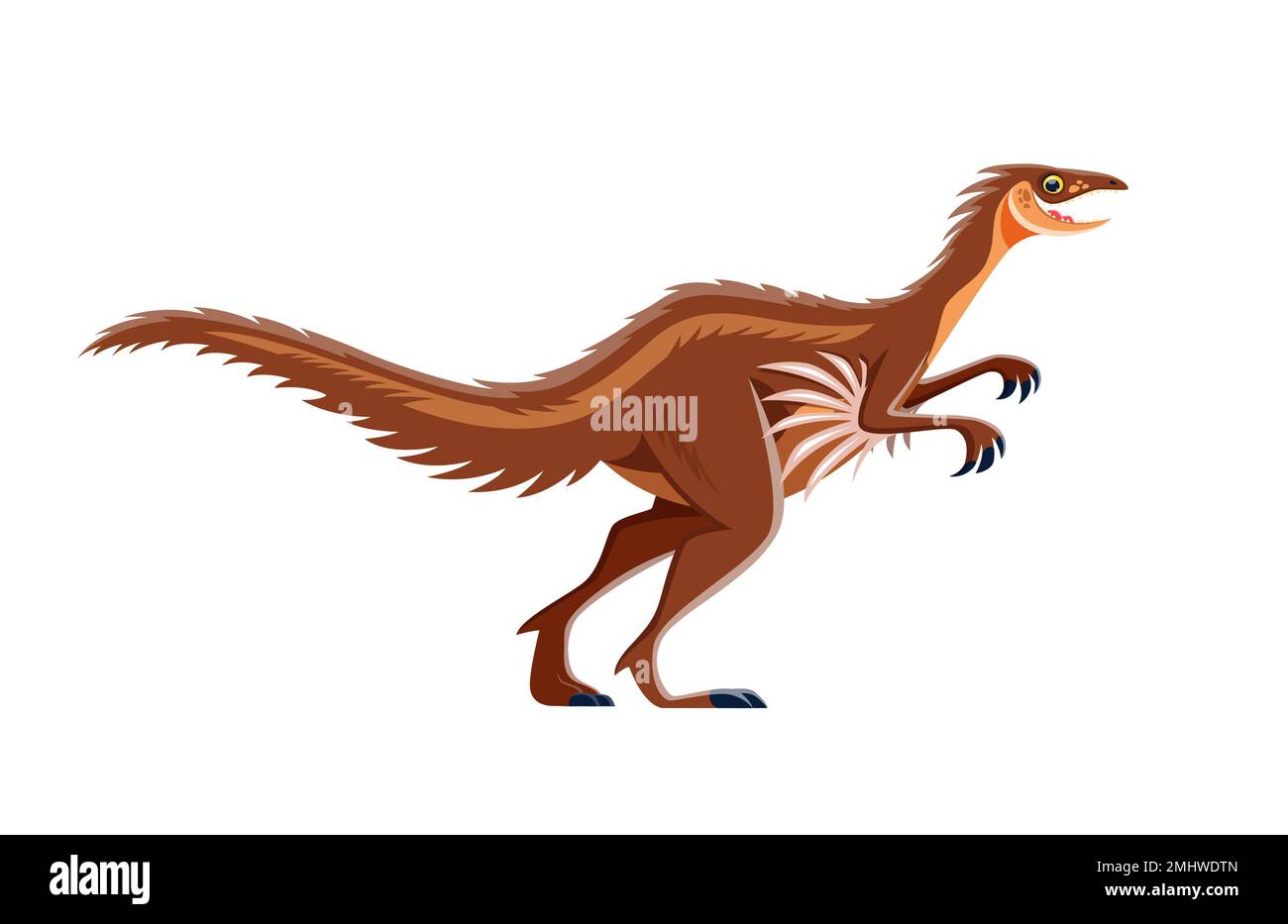 Personnage de dinosaure de bande dessinée Troodon. Monstre ou reptile sauvage de l'ère ...