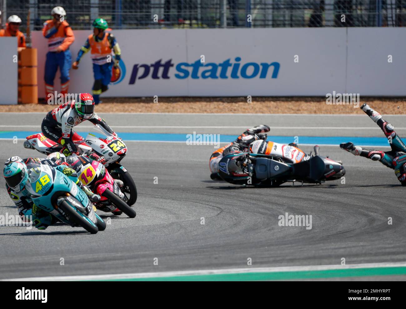 Britain's rider John Mcphee of the Petronas Sprinta Racing Team, right ...