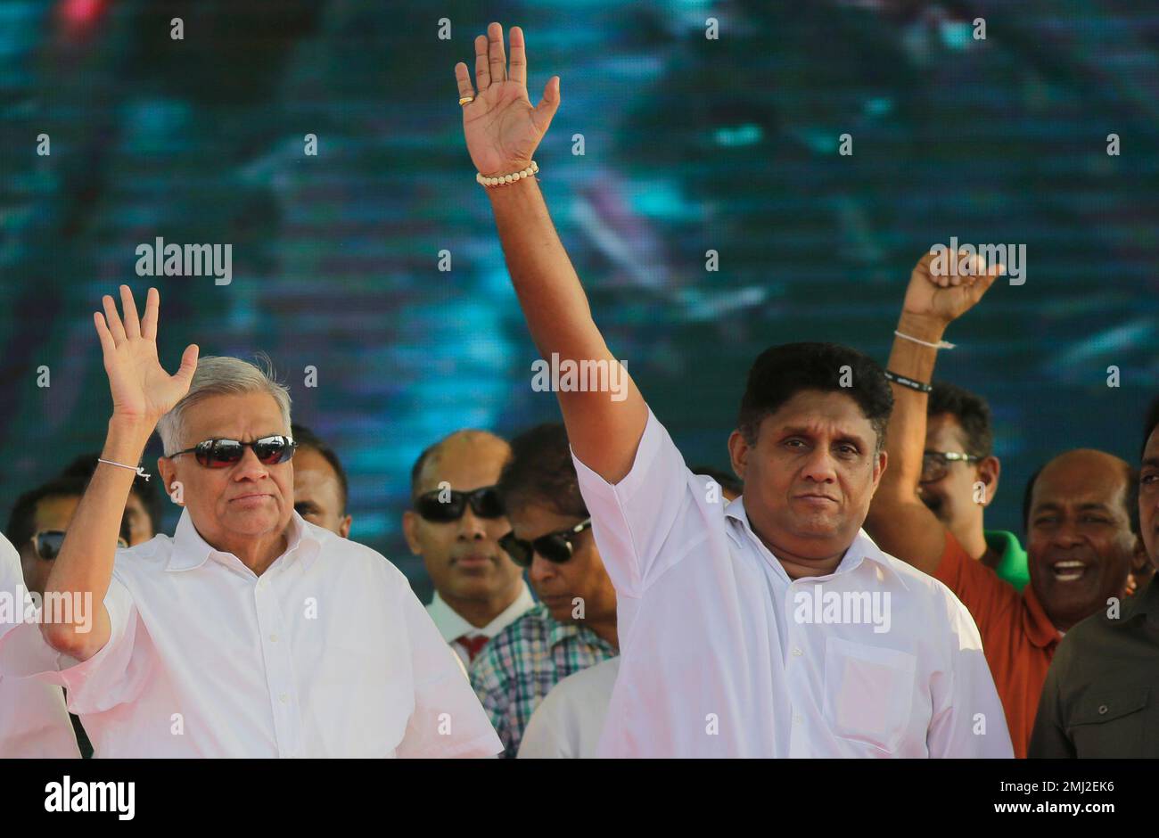 In this Dec. 17, 2018 photo Sri Lankan Prime Minister and the leader of ...
