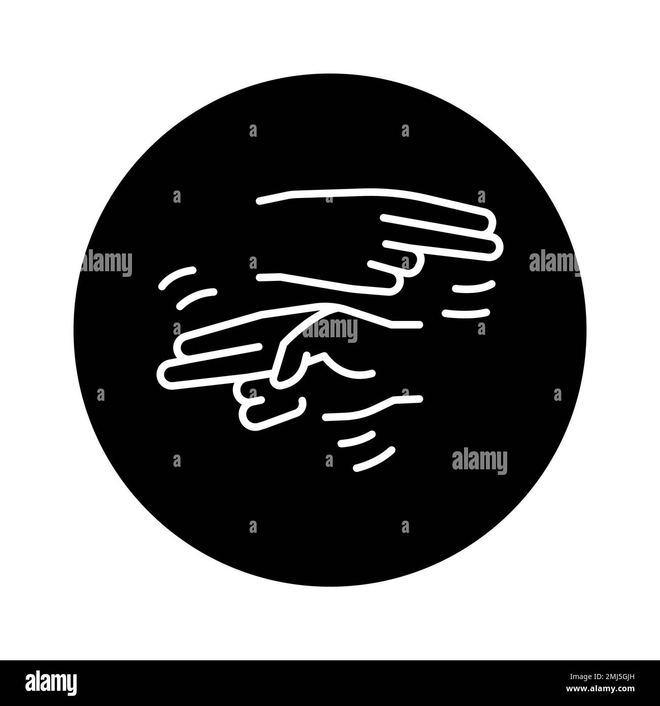 Icône de la ligne de couleur de la langue des signes. Handicap. Elément ...