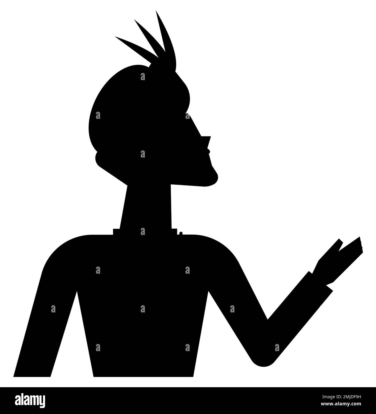 Silhouette noire d'un marié à pagdi, mariage dulha portant le turban ...