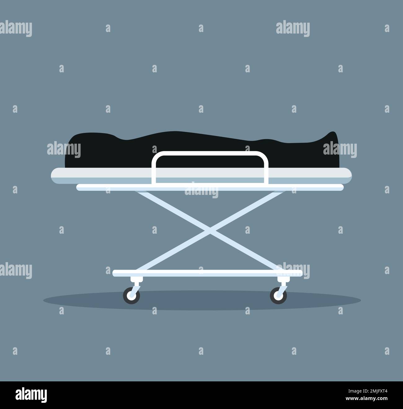 Icône Dead on gurney de style dessin animé isolée sur fond blanc ...