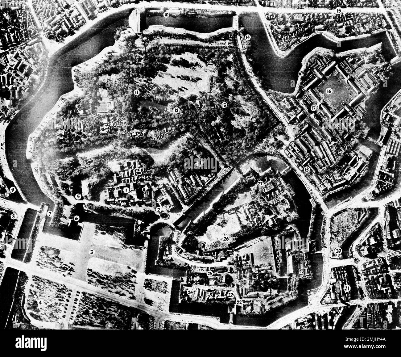 This photo, provided by the U.S. Army Air Force, shows an aerial view ...