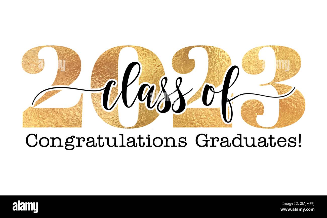 Classe de 2023 Félicitations aux diplômés - Typographie. texte noir ...