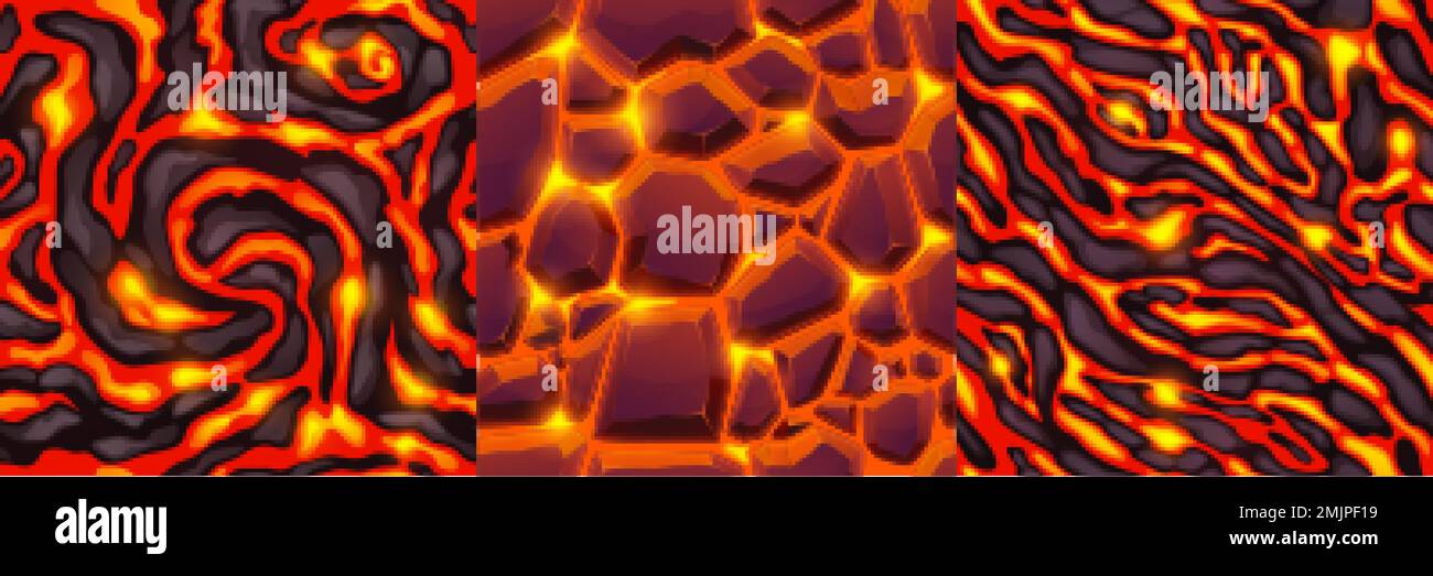 Textures de lave, magma et pierres. Motifs sans couture de la surface ...
