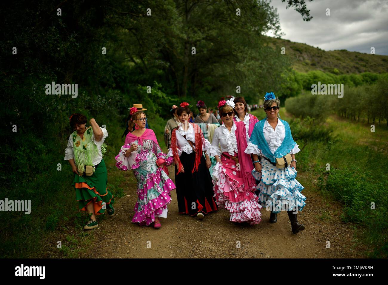 Devotees of the Rocio Virgin take part in the "Romeria de El Rocio" in ...